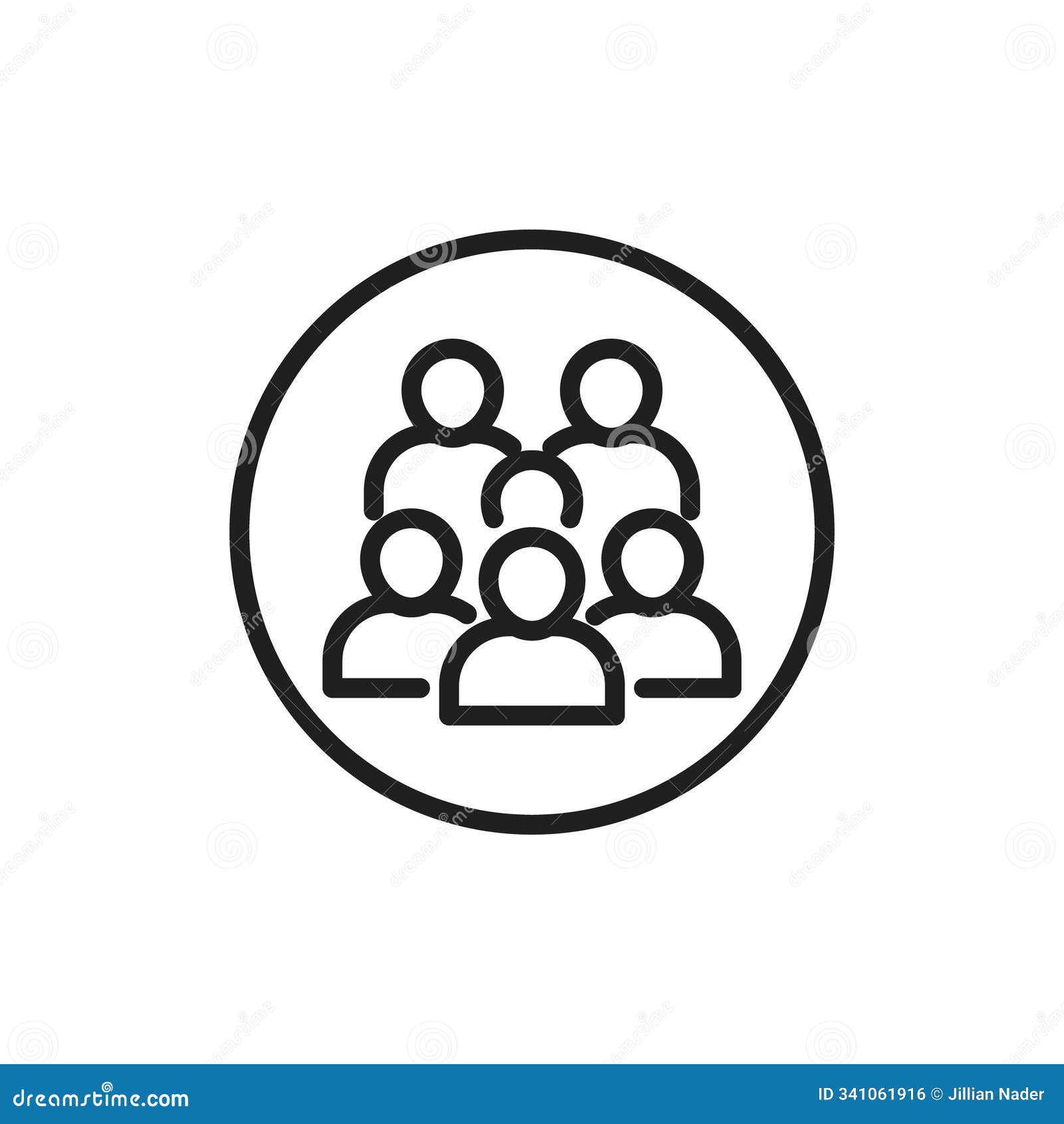 Group Icon Simple Thin Outline Stock Illustration - Illustration of ...