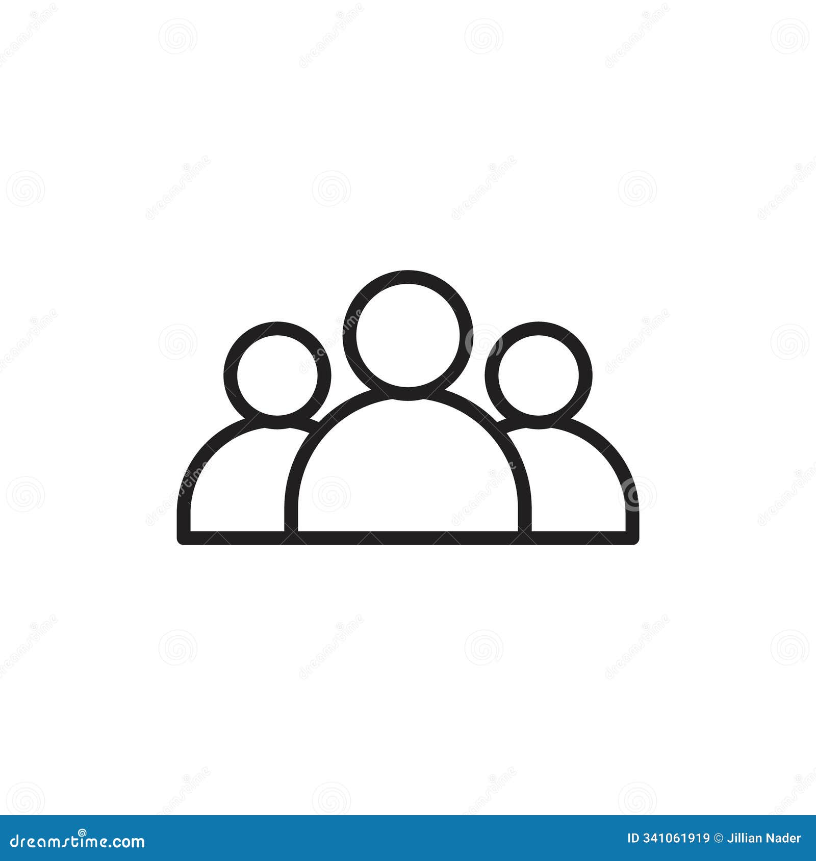 Group Icon Simple Thin Outline Stock Illustration - Illustration of ...