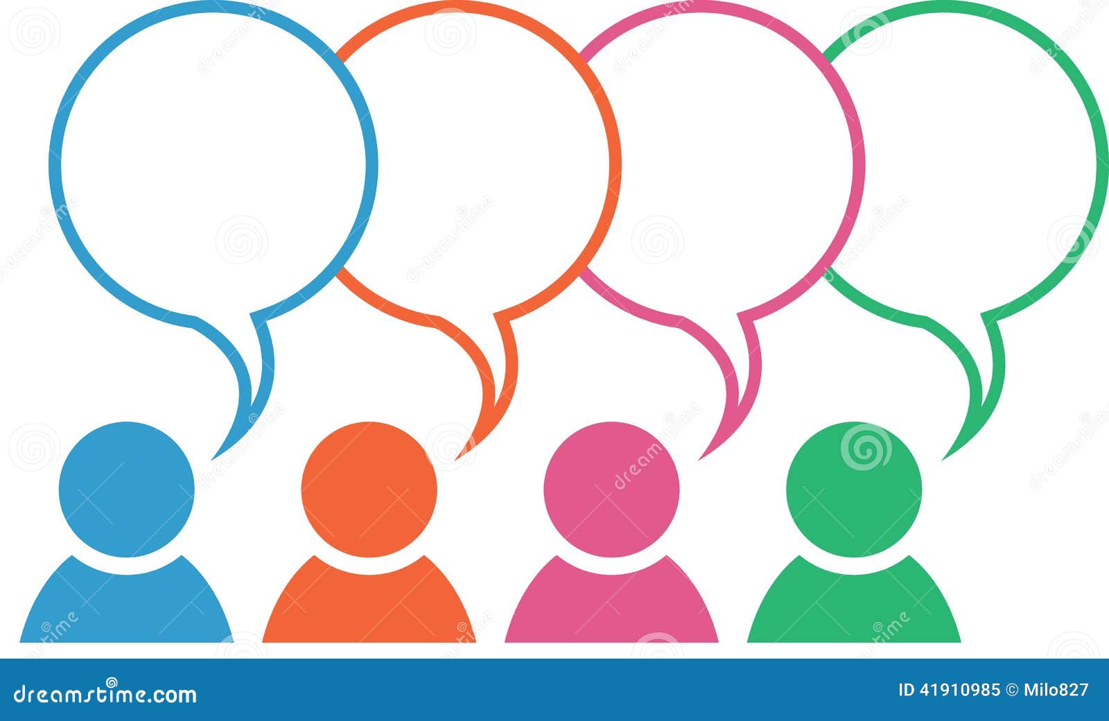 Group Icon Speech Bubble Colors Overlapping Stock Vector - Illustration ...