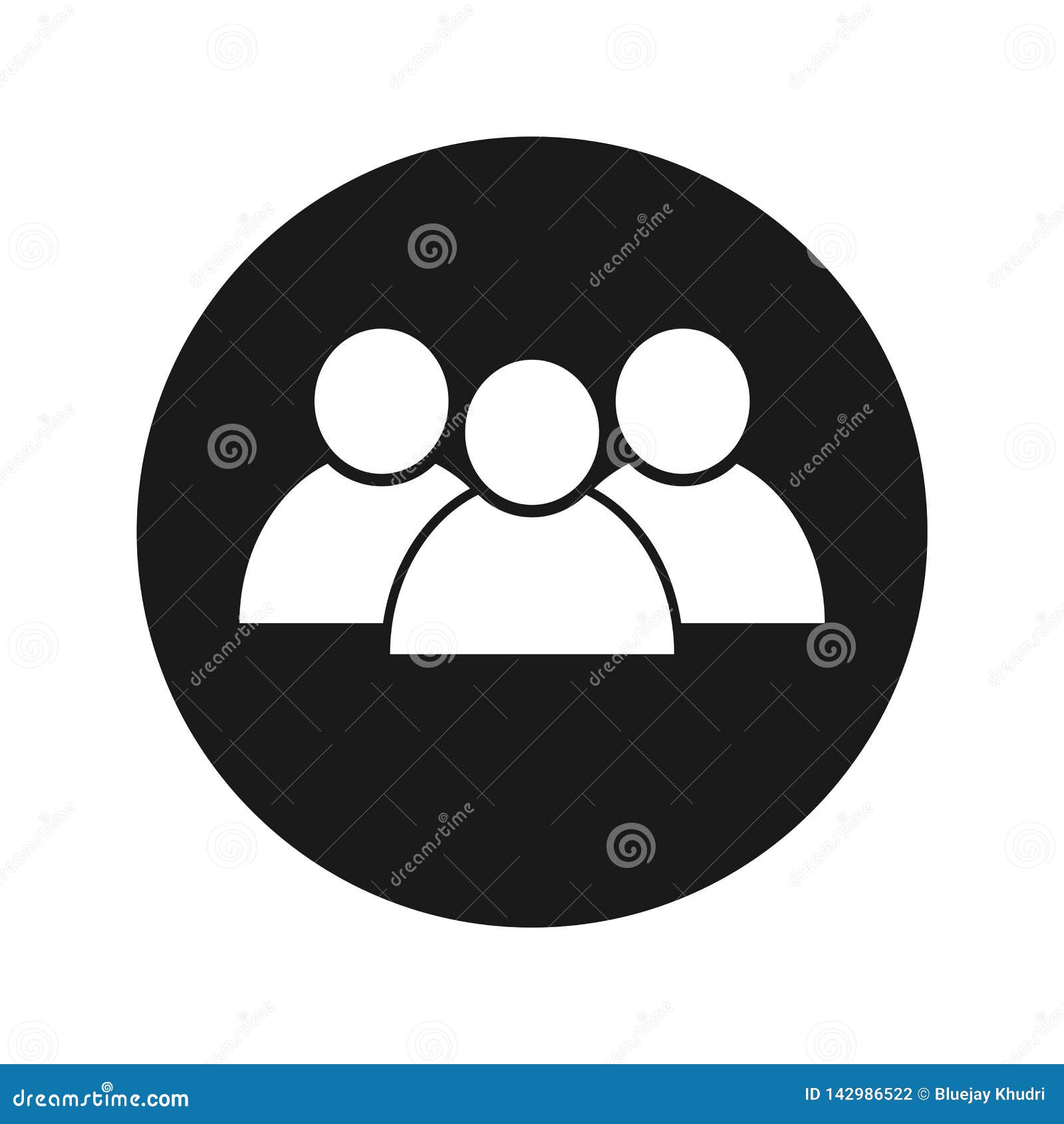 Group Icon Flat Black Round Button Vector Illustration Stock Vector ...