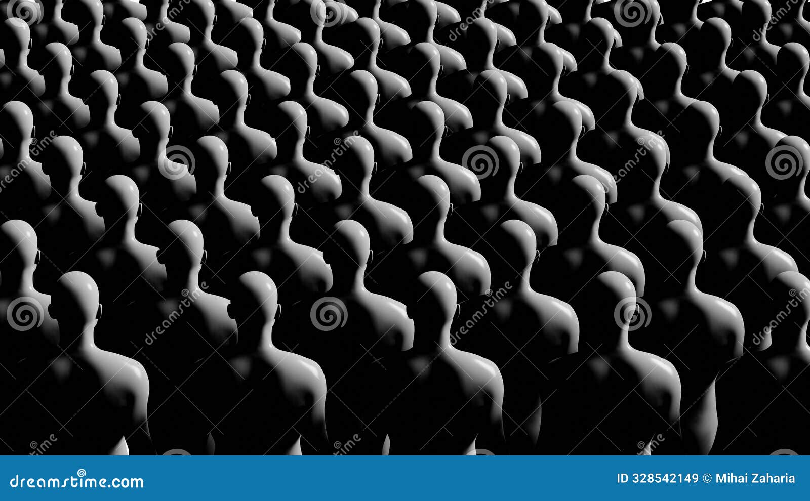 Group of Identical Figures in Uniform Rows. Conformity, Conceptual ...