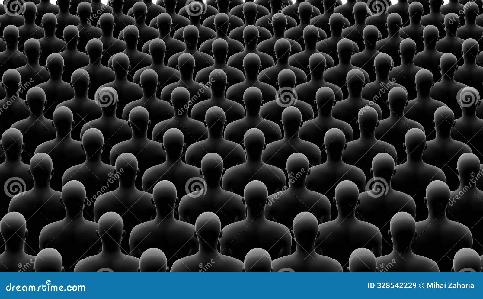 Group of Identical Figures in Uniform Rows. Conformity, Conceptual ...