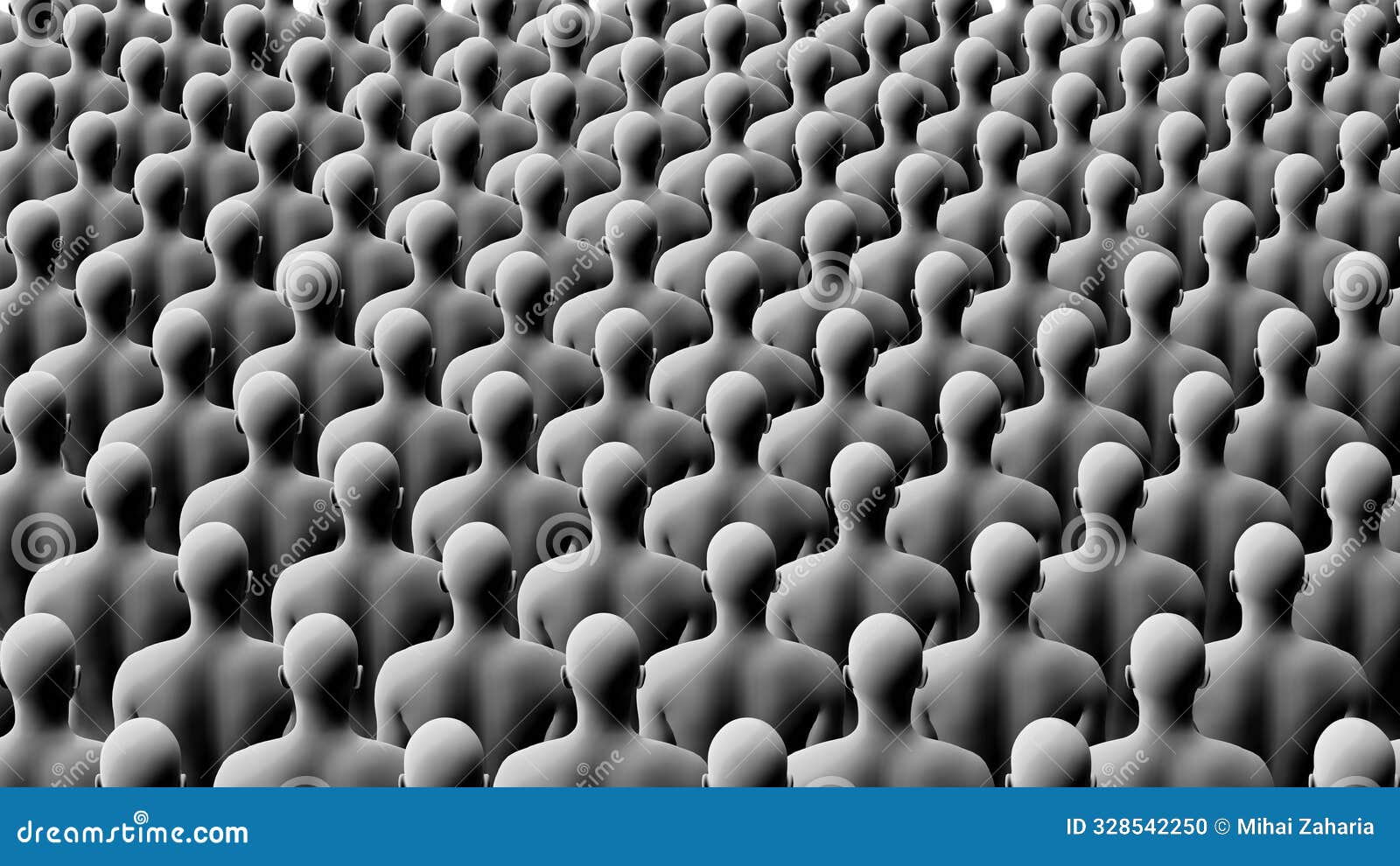 Group of Identical Figures in Uniform Rows. Conformity, Conceptual ...