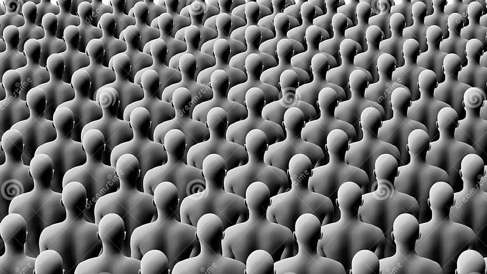 Group of Identical Figures in Uniform Rows. Conformity, Conceptual ...