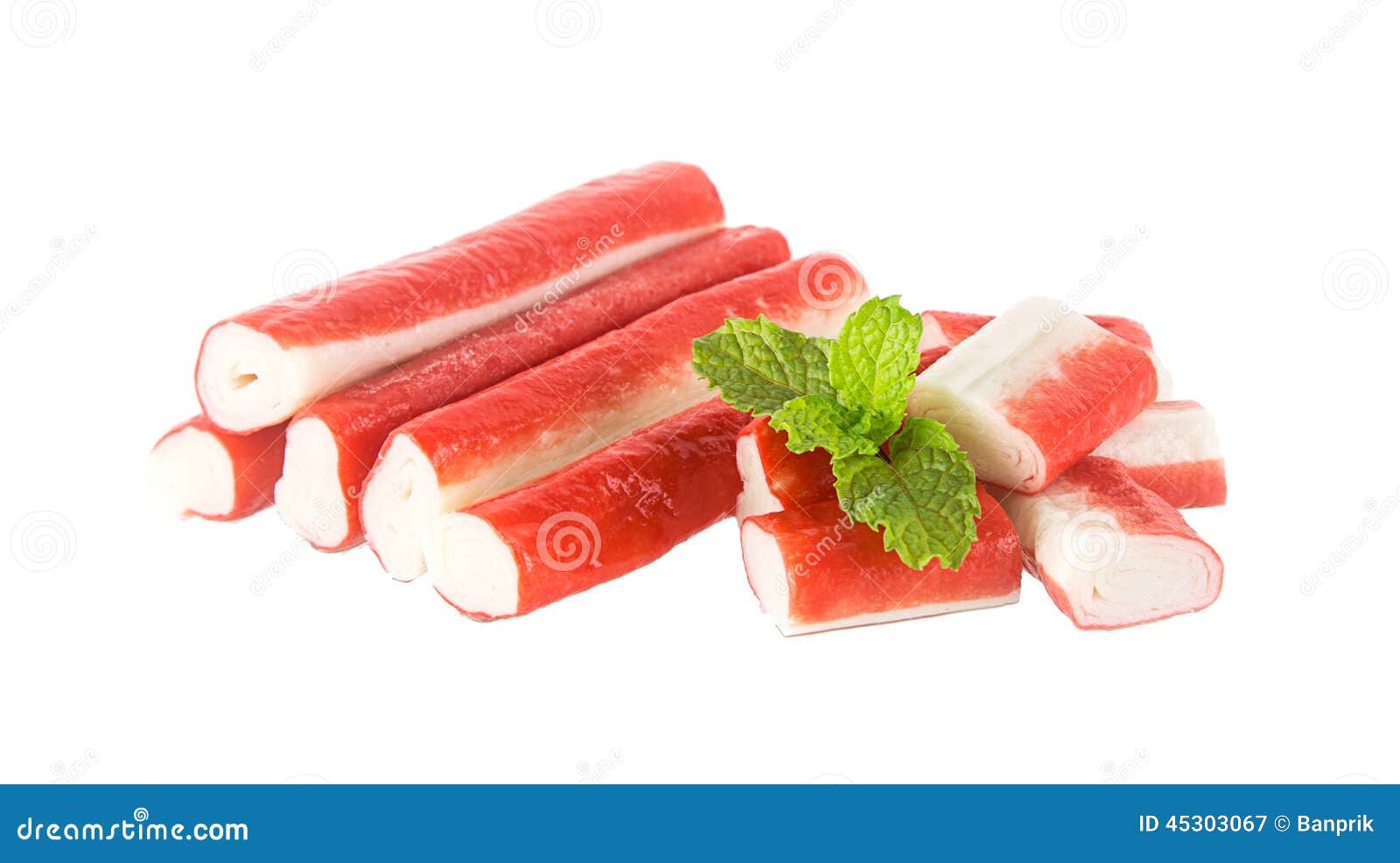 Group of Imitation Crab Stick on White Stock Image - Image of isolated ...