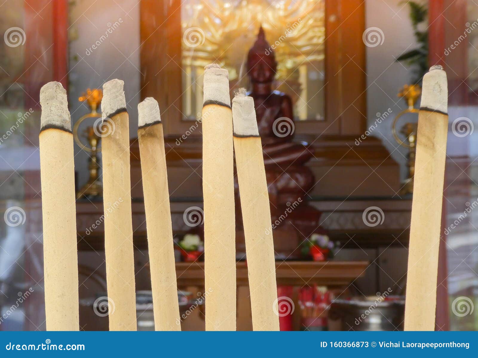 The Group of Incense Stick Burning. the Incense Sticks for Buddhist ...