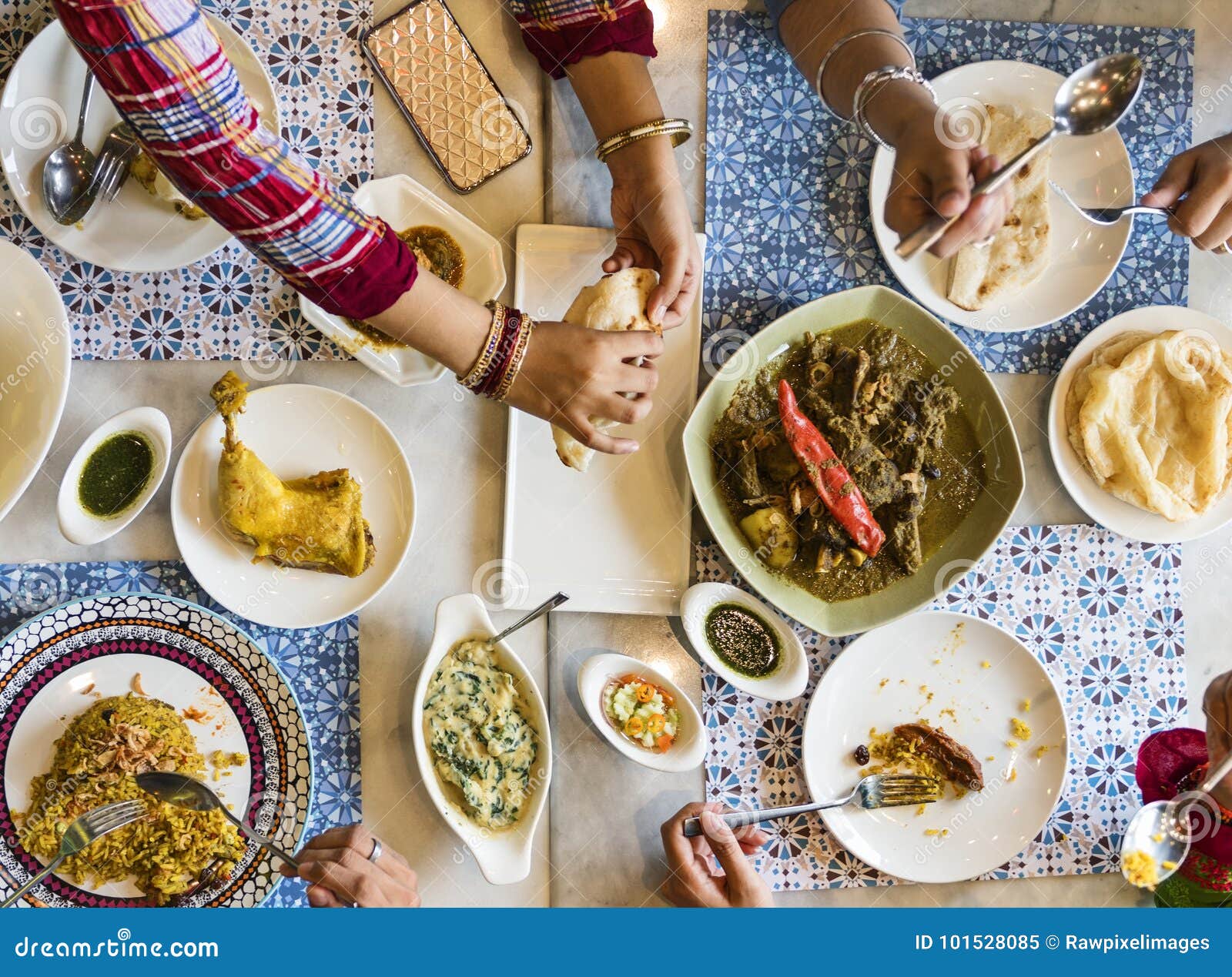 A Group of Indian People is Having Lunch Together Stock Image - Image ...