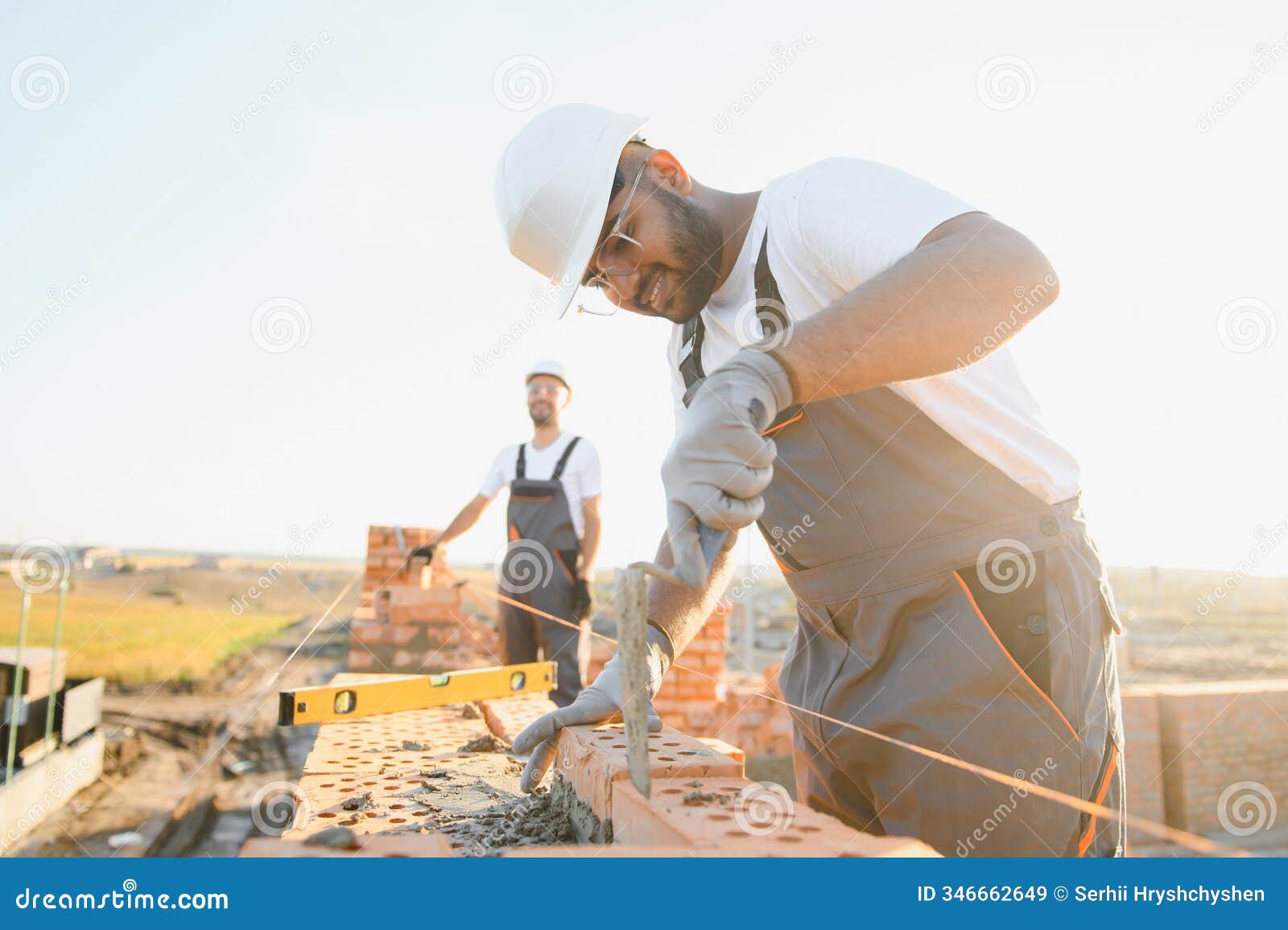 Group of Indian Workers at a Construction Site Stock Image - Image of ...