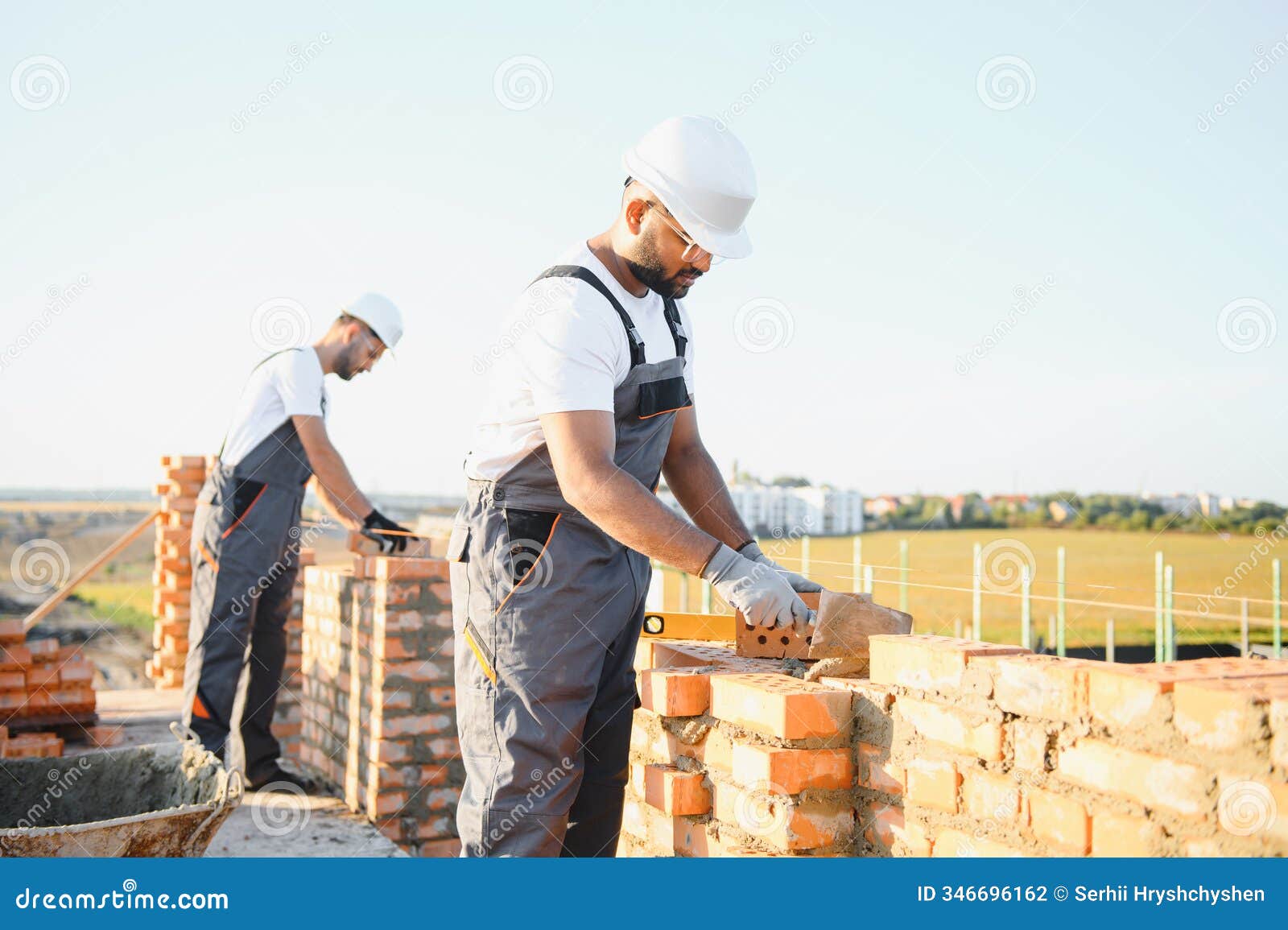Group of Indian Workers at a Construction Site Stock Photo - Image of ...
