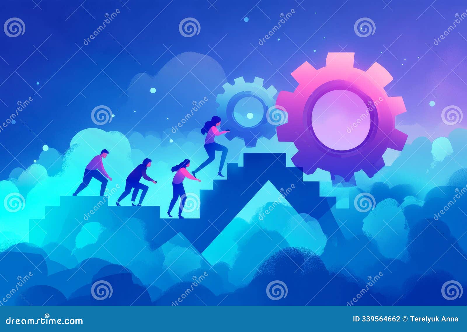 Team gears up for success stock photo. Image of future - 339564662