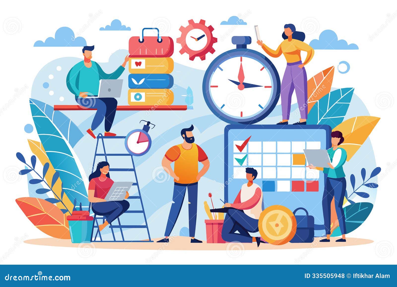 A Group of Individuals Collaborates on Time Management Techniques Using ...