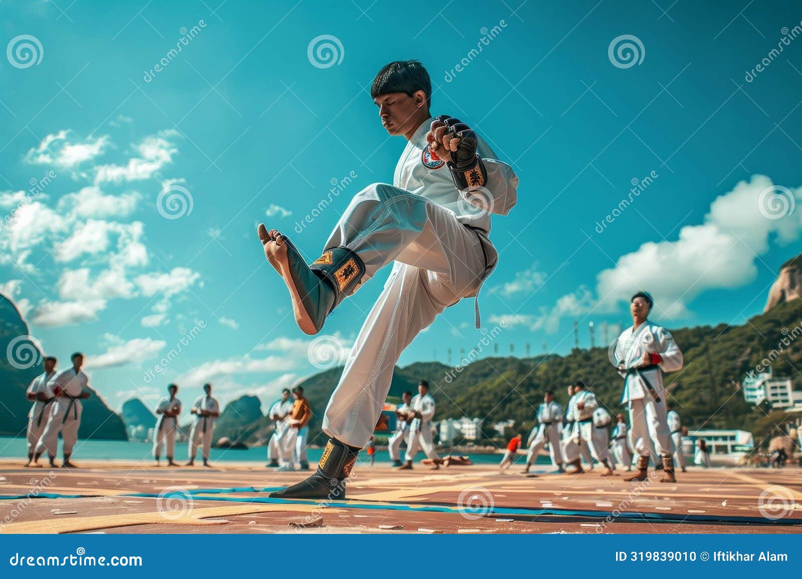 A Group of Individuals Demonstrating Karate Moves with Precision and ...