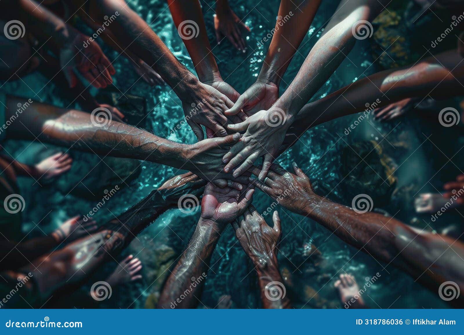 A Group of Individuals Holding Hands in the Center of a Circle ...