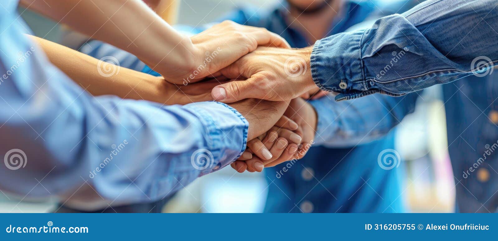 People Forming a Circle by Putting Their Hands Together Stock ...