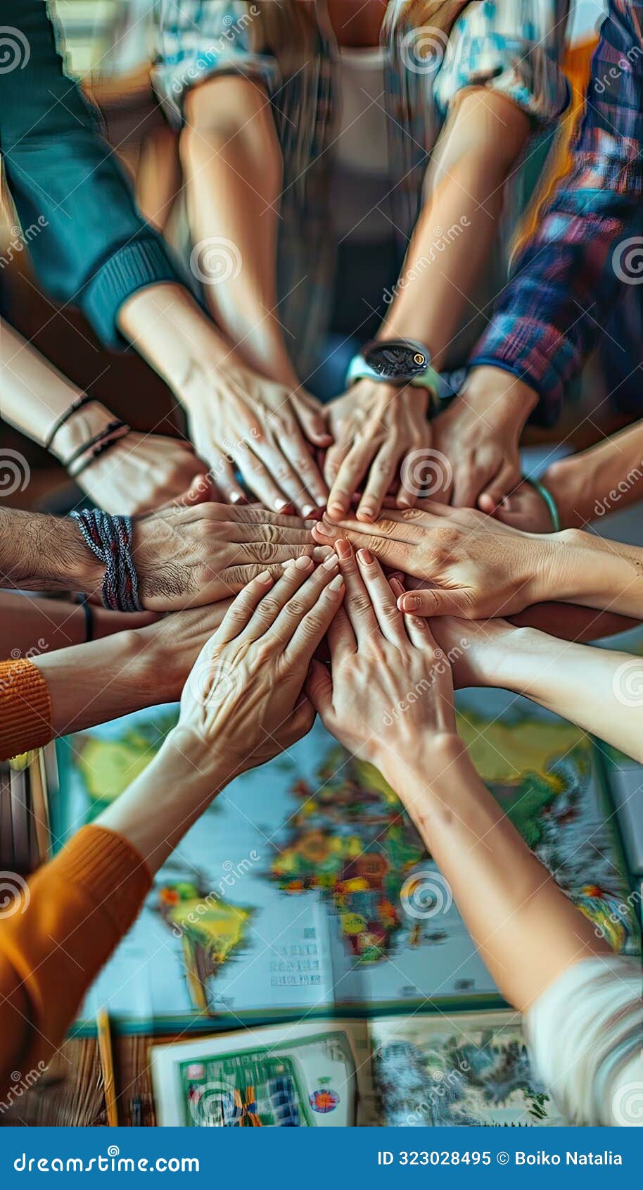 A Group of People are Joining Hands in a Circular Formation Stock Image ...