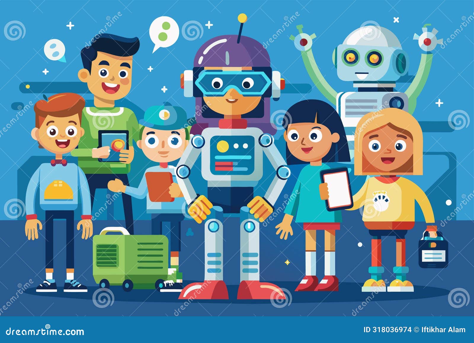 A Group of Individuals are Standing Alongside a Robotic Device, People ...