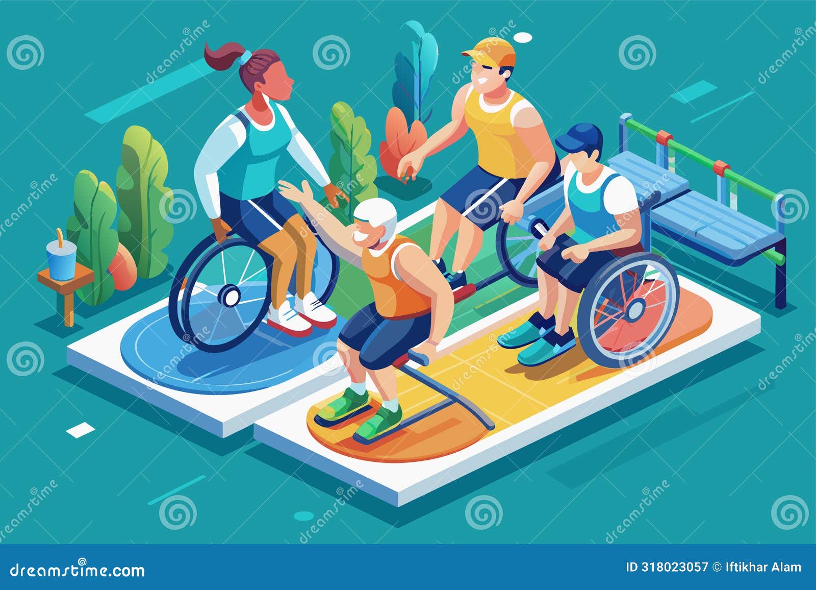 A Group of Individuals in Wheelchairs Navigating a Ramp, Disabled ...