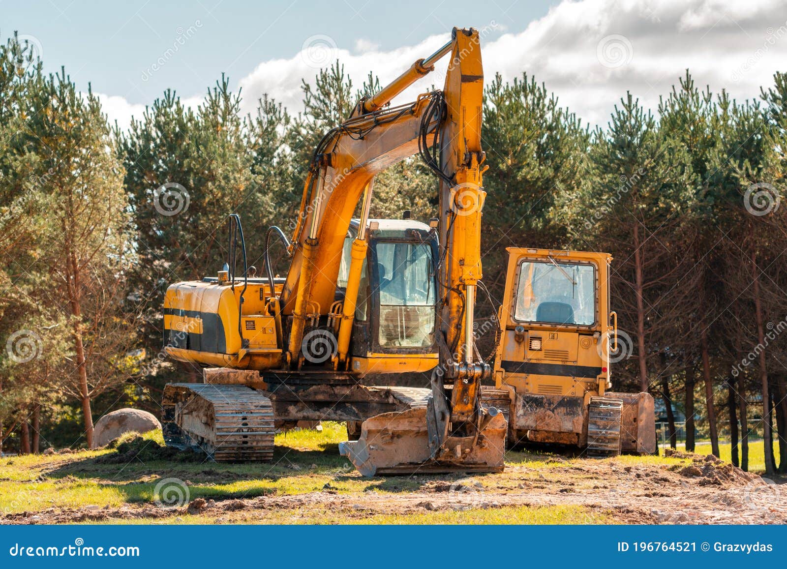 Group of Industrial Machinery on a Construction Site Stock Image ...