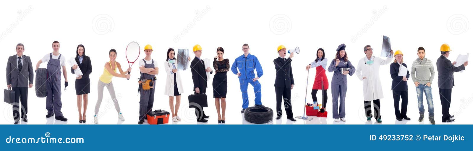 Group of Industrial Workers. Isolated on White Background. Stock Photo ...