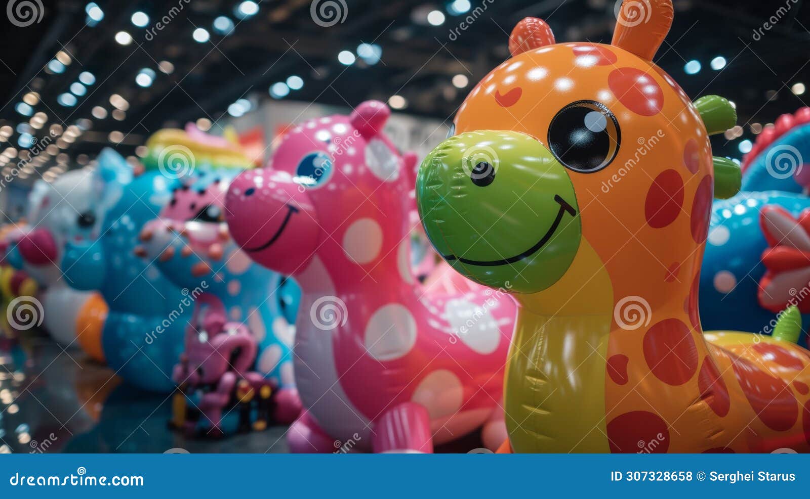 Inflatable Animals With Birthday Numbers. Vector Illustrations. Design ...