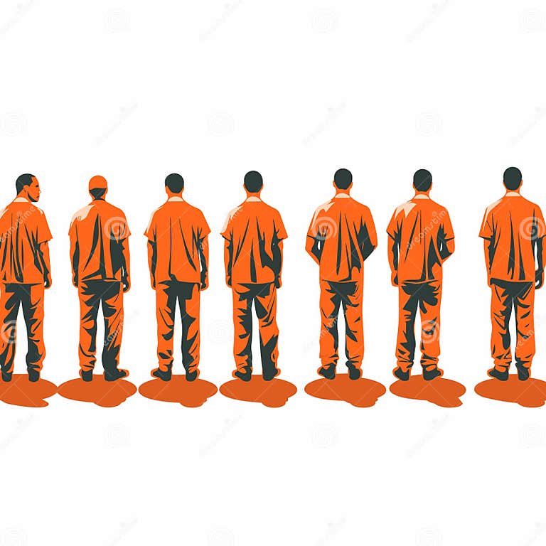 Group of Inmates Vector Flat Minimalistic Isolated Illustration Stock ...