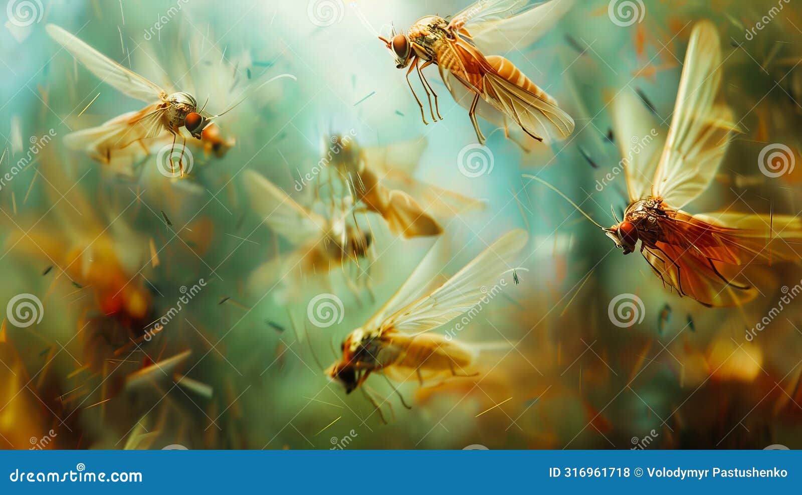 A Group of Insects Flying in the Air Stock Photo - Image of mosquito ...