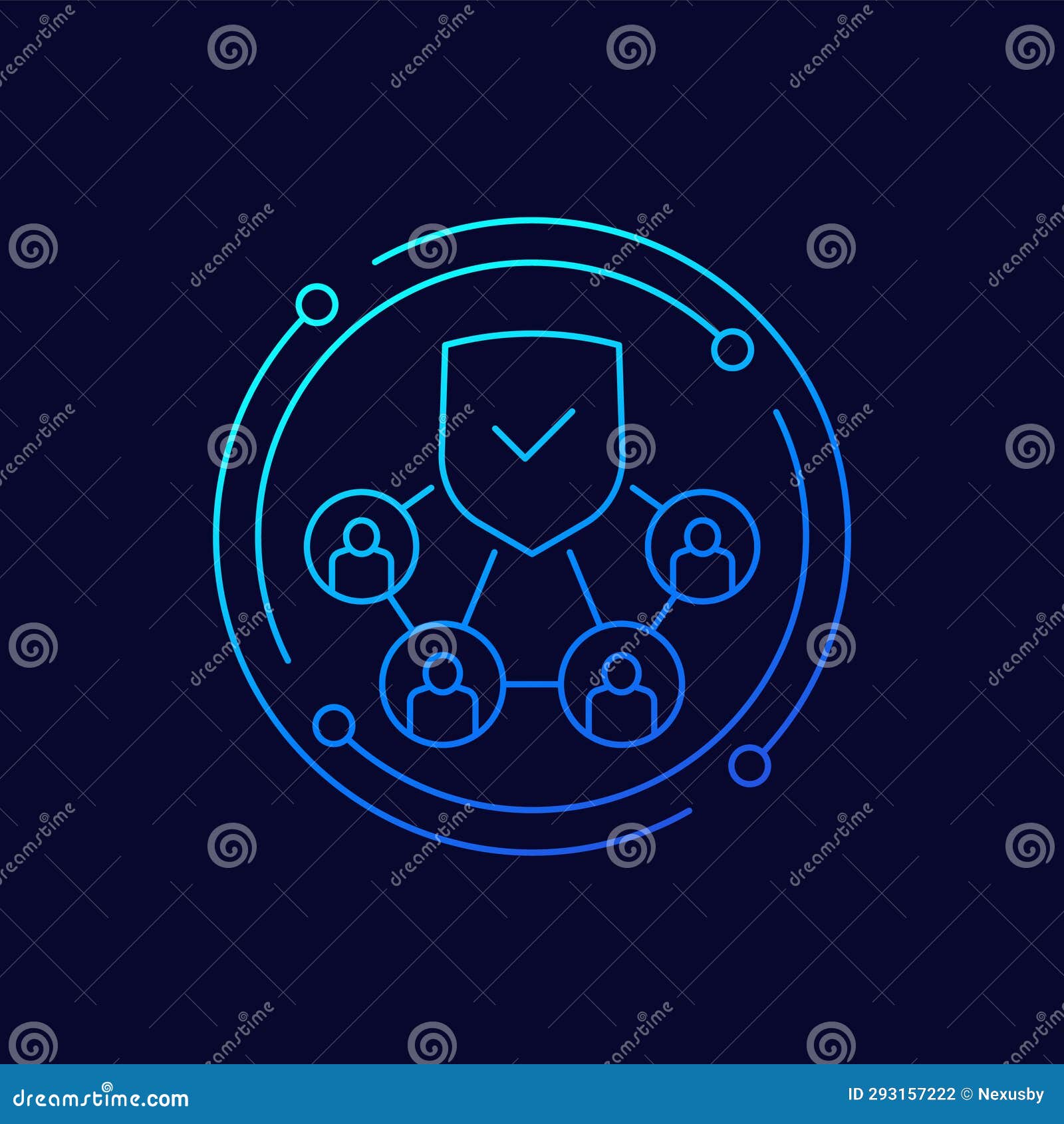 Group Insurance Icon, Linear Design Stock Vector - Illustration of ...