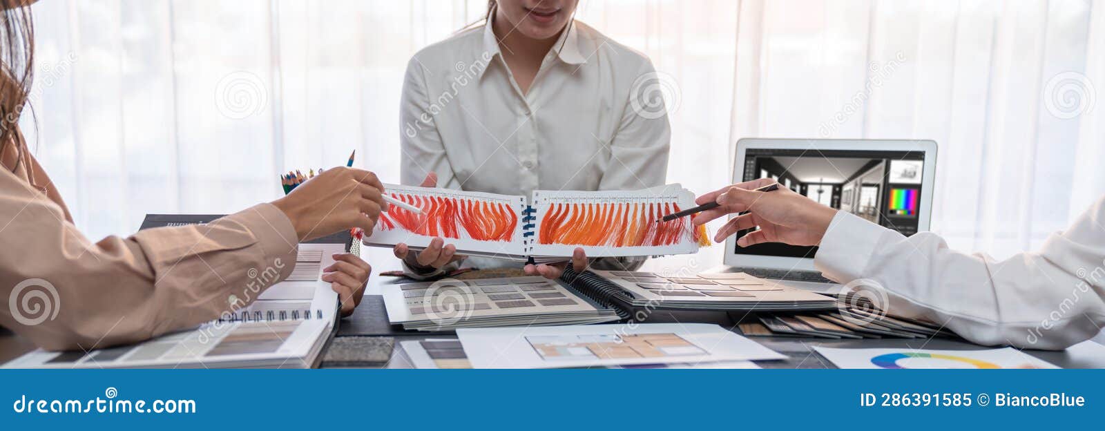 Group of Interior Designer Team in Meeting and Discussing. Insight ...