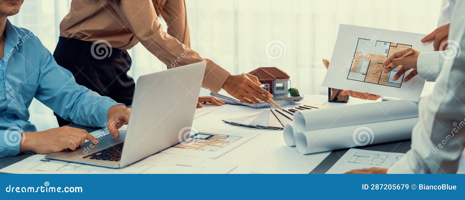 Group of Interior Designer Team in Meeting and Discussing. Insight ...