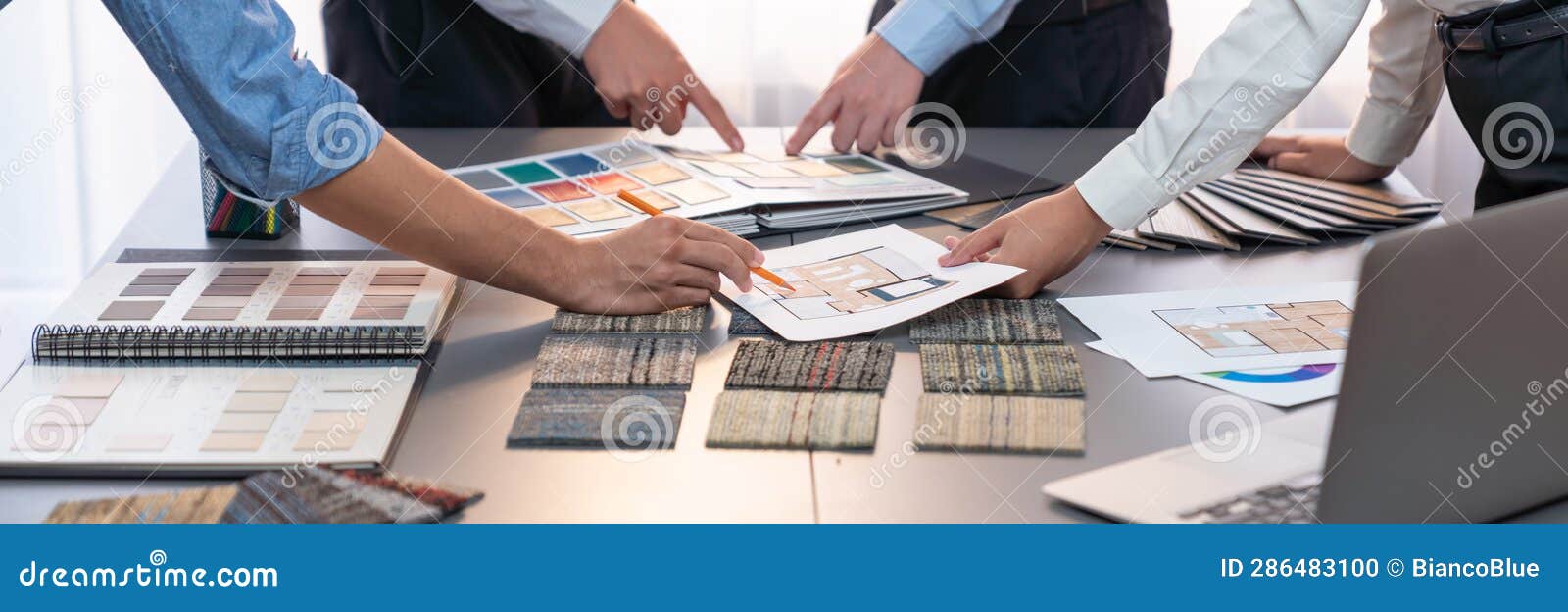 Group of Interior Designer Team in Meeting and Discussing. Insight ...