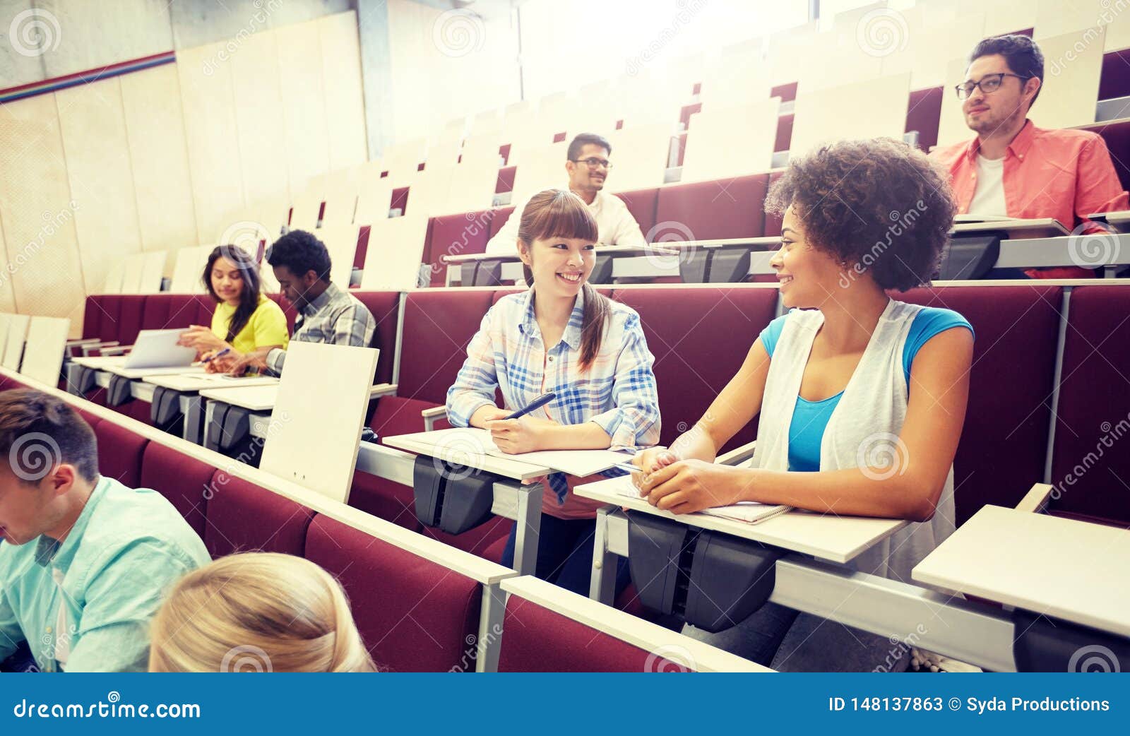 Group of International Students Talking on Lecture Stock Image - Image ...