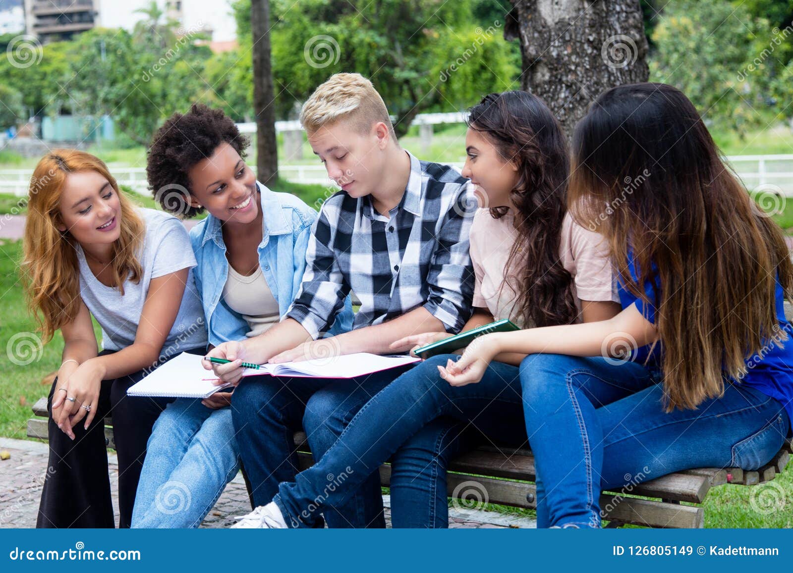 Group of International Students Talking about a Project Stock Image ...