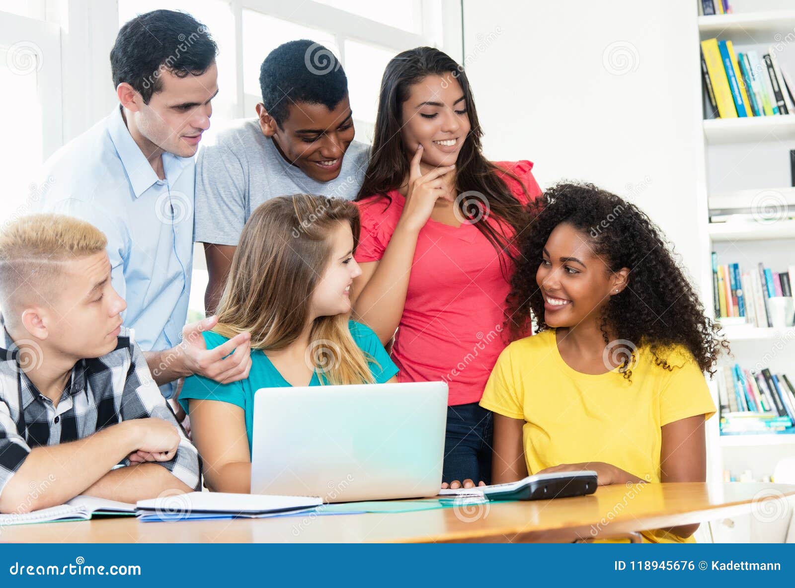 Group of International Students Working on Code Stock Photo - Image of ...