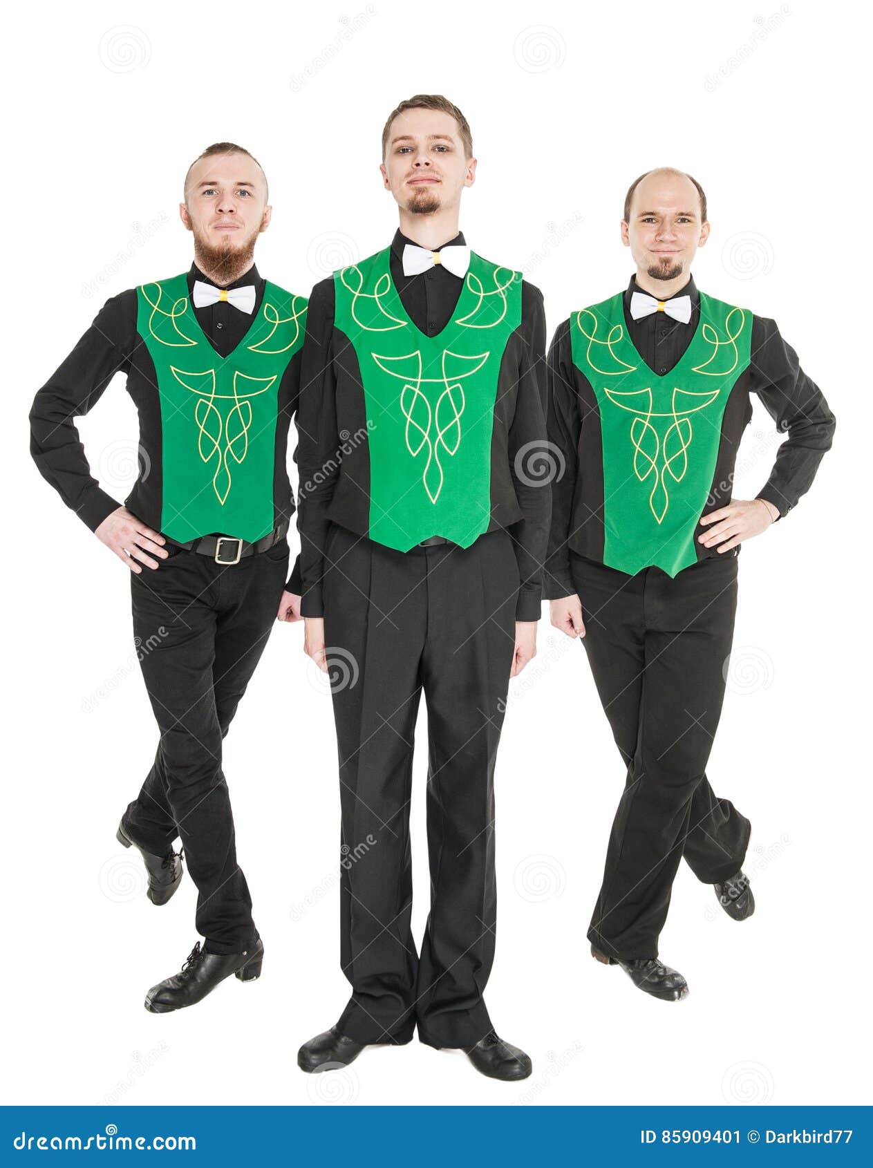 Group of Irish Dancers Isolated Stock Image - Image of costume ...
