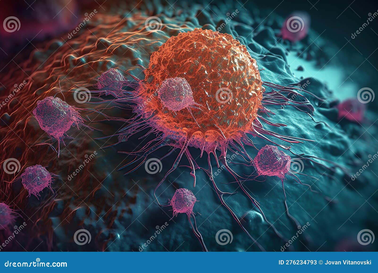 Group of Isolated Cancer Cells Created by Generative AI Stock ...