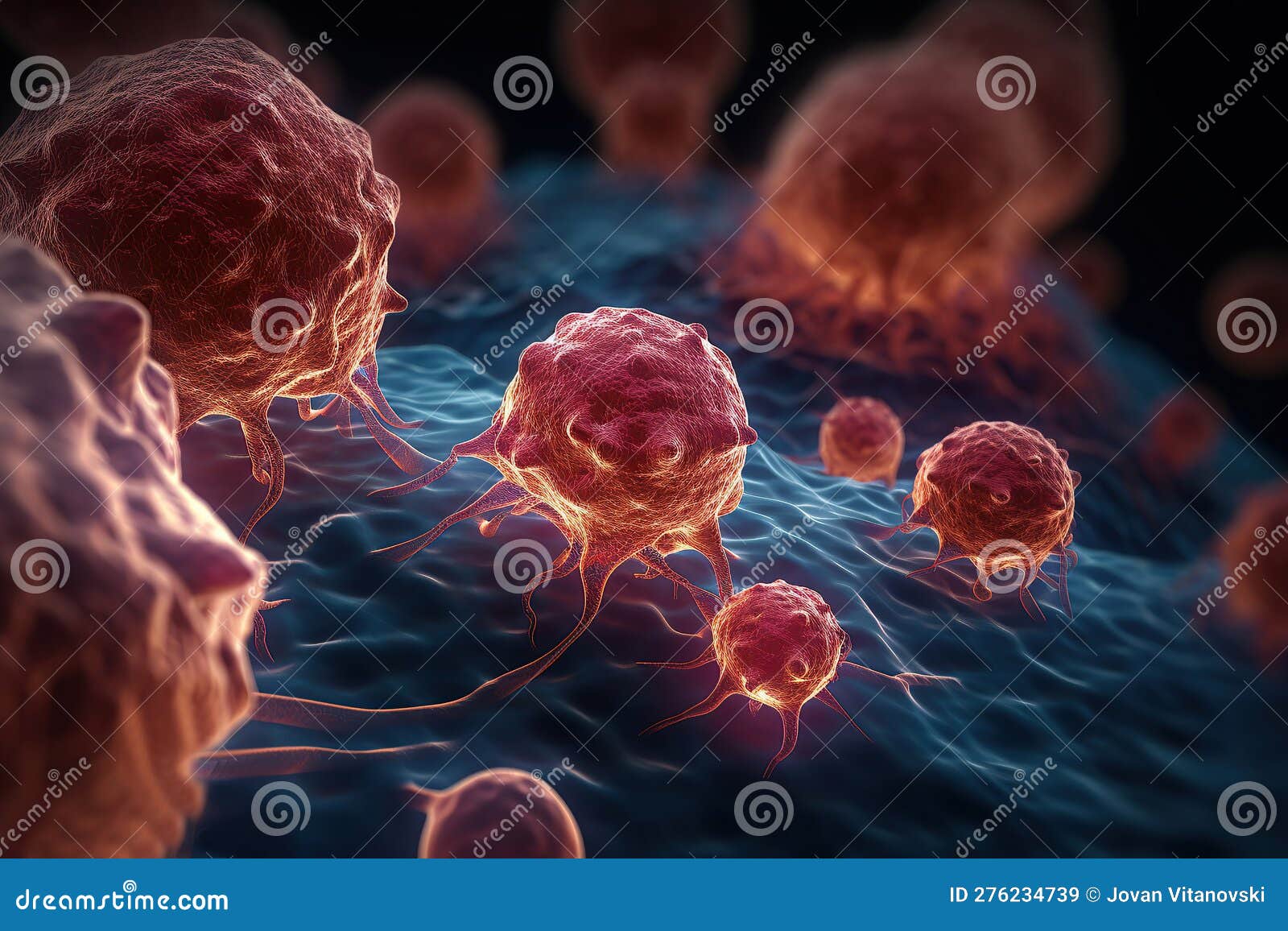 Group of Isolated Cancer Cells Created by Generative AI Stock ...