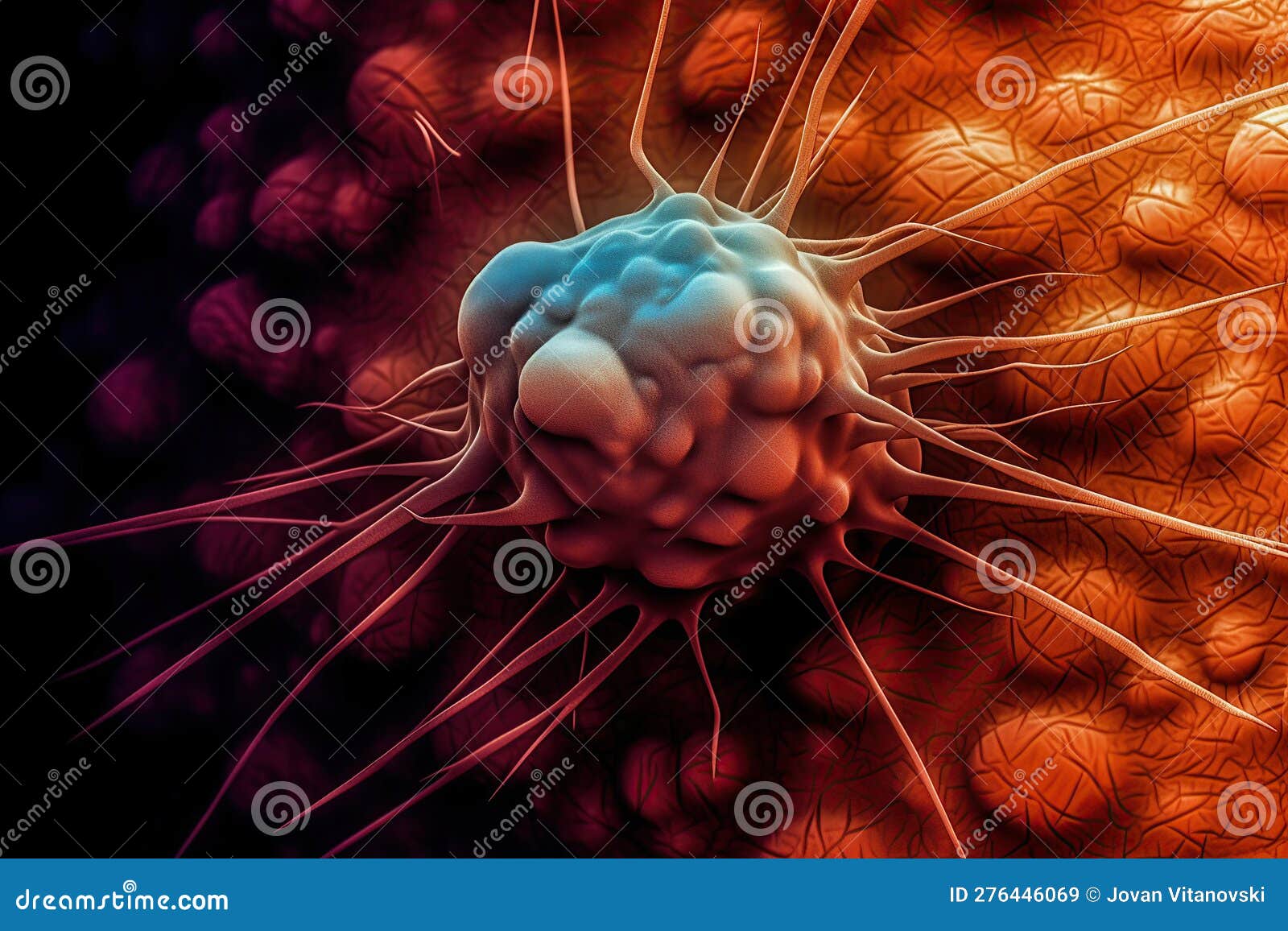 Group of Isolated Cancer Cells Generative AI Stock Illustration ...