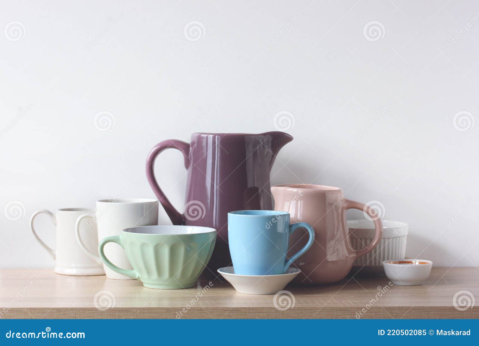 Group of Items Dishes on the Table Stock Image - Image of utensil ...