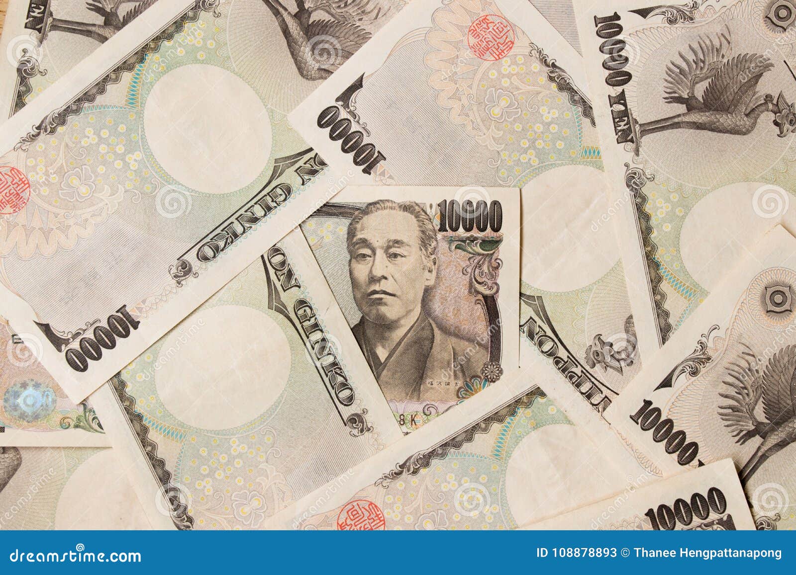 Group Japanese Bank Note 10000 Yen Background Stock Image - Image of ...
