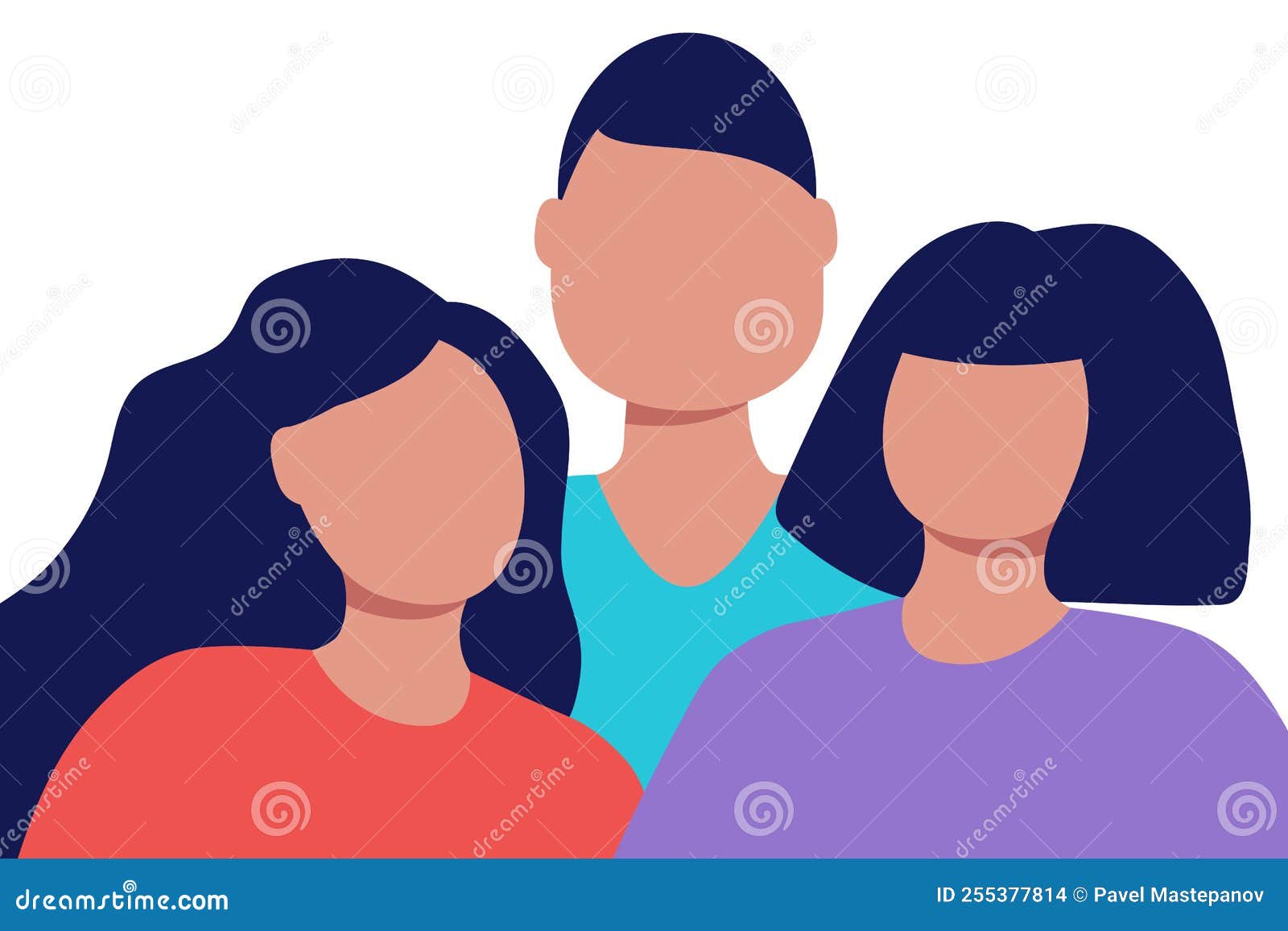 Group of Joyful People. Vector Illustration Stock Illustration ...