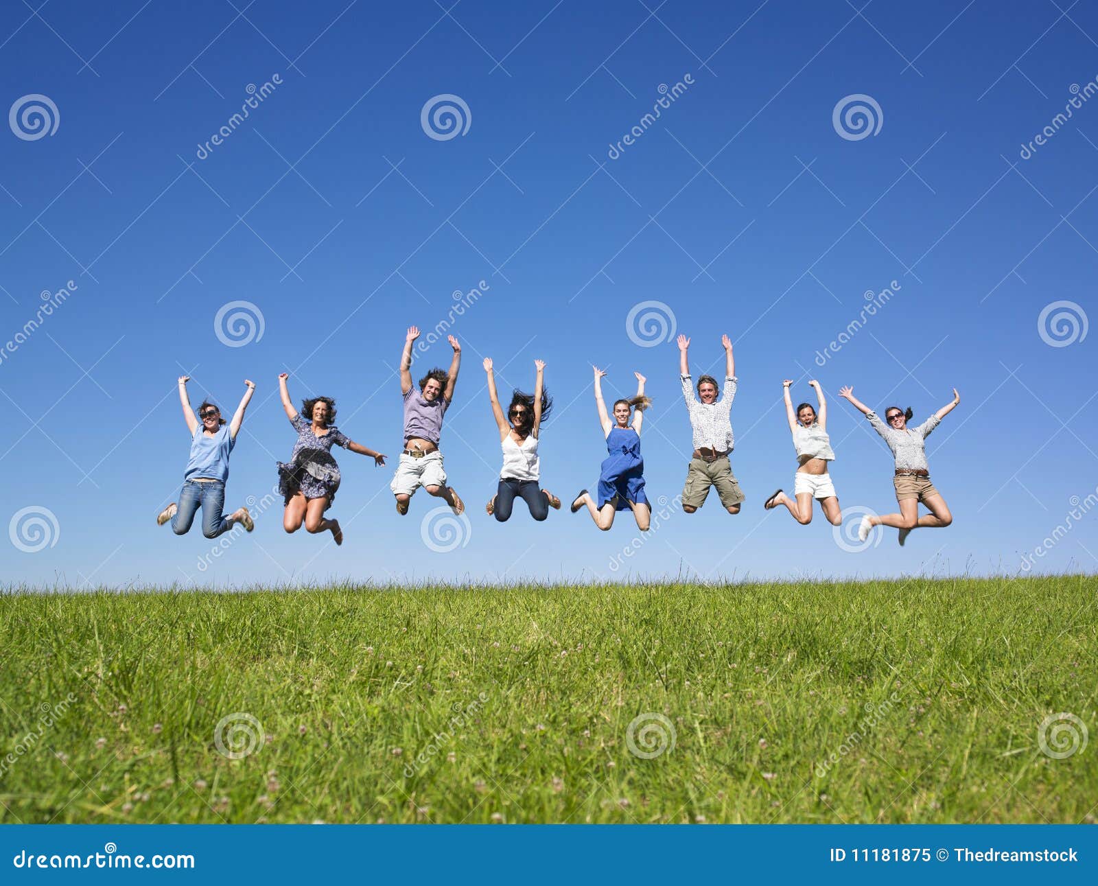 Group jumping stock image. Image of copyspace, family - 11181875