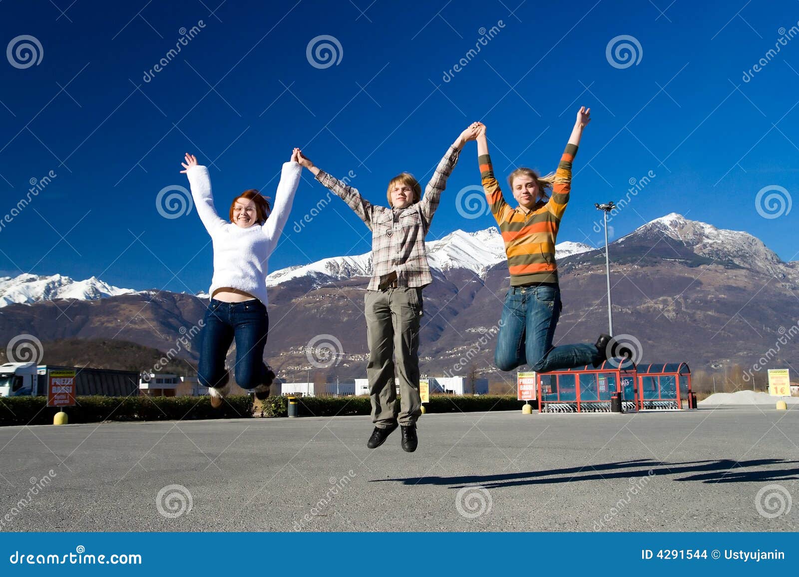 Group of jumping people stock photo. Image of vacation - 4291544