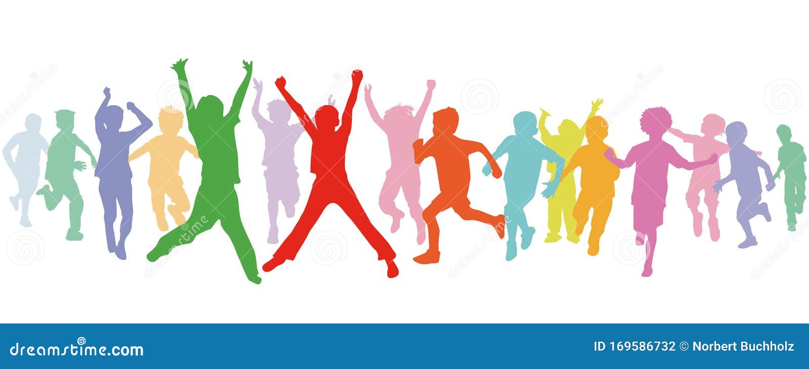 A Group of Kid Run and Have Fun, Illustration-Isolated Stock Vector ...