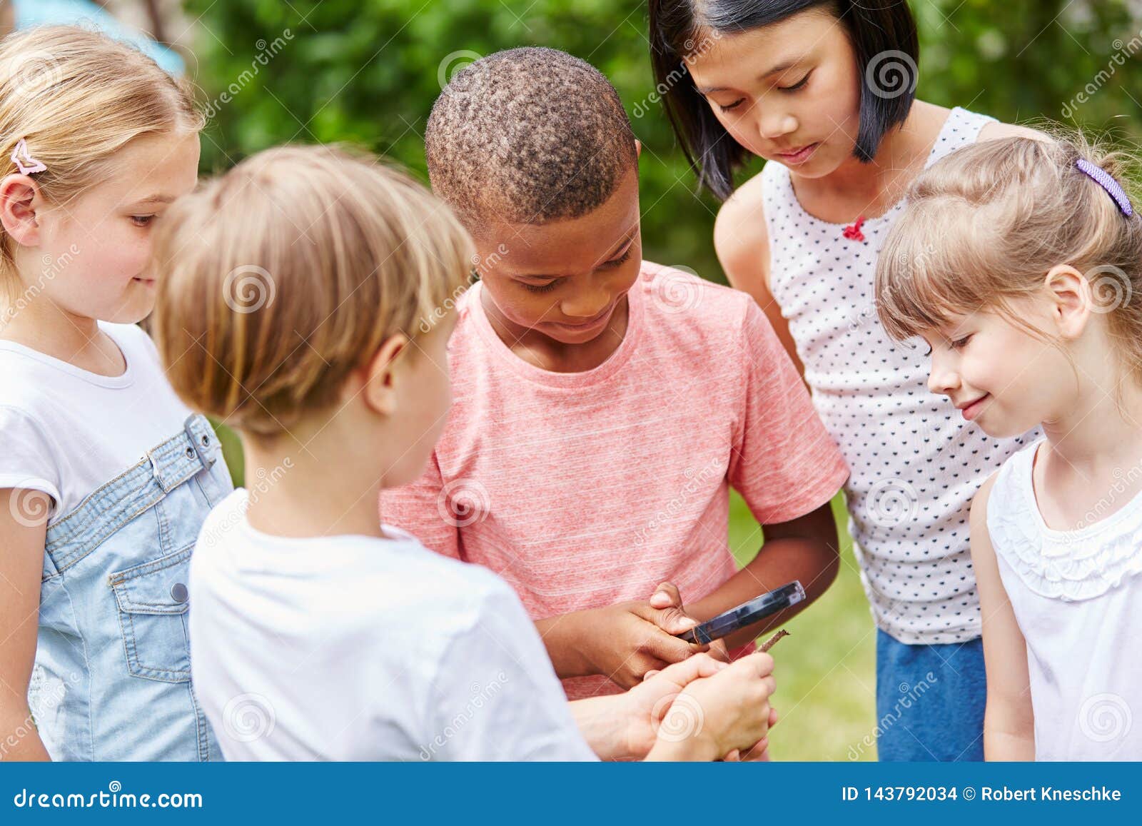 Group of Kids As Detectives Stock Photo - Image of looking, glass ...