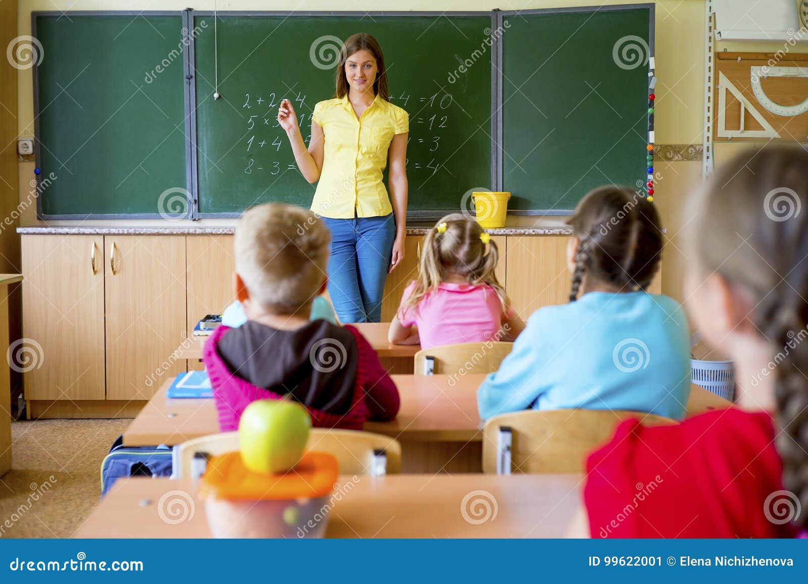 Kids in classroom stock image. Image of looking, primary - 99622001