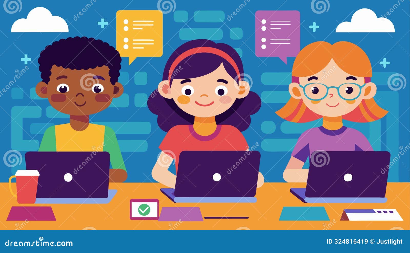 A Group of Kids Coding on Their Laptops during a School Coding Club ...