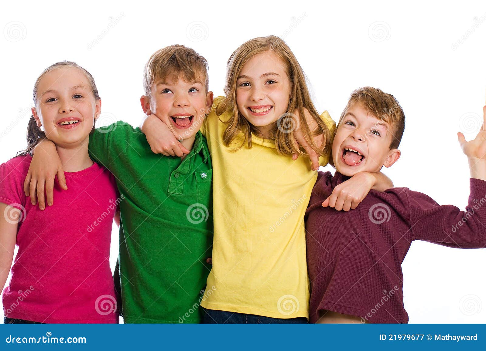 Group of Kids with Colorful Shirts on. Stock Image - Image of children ...