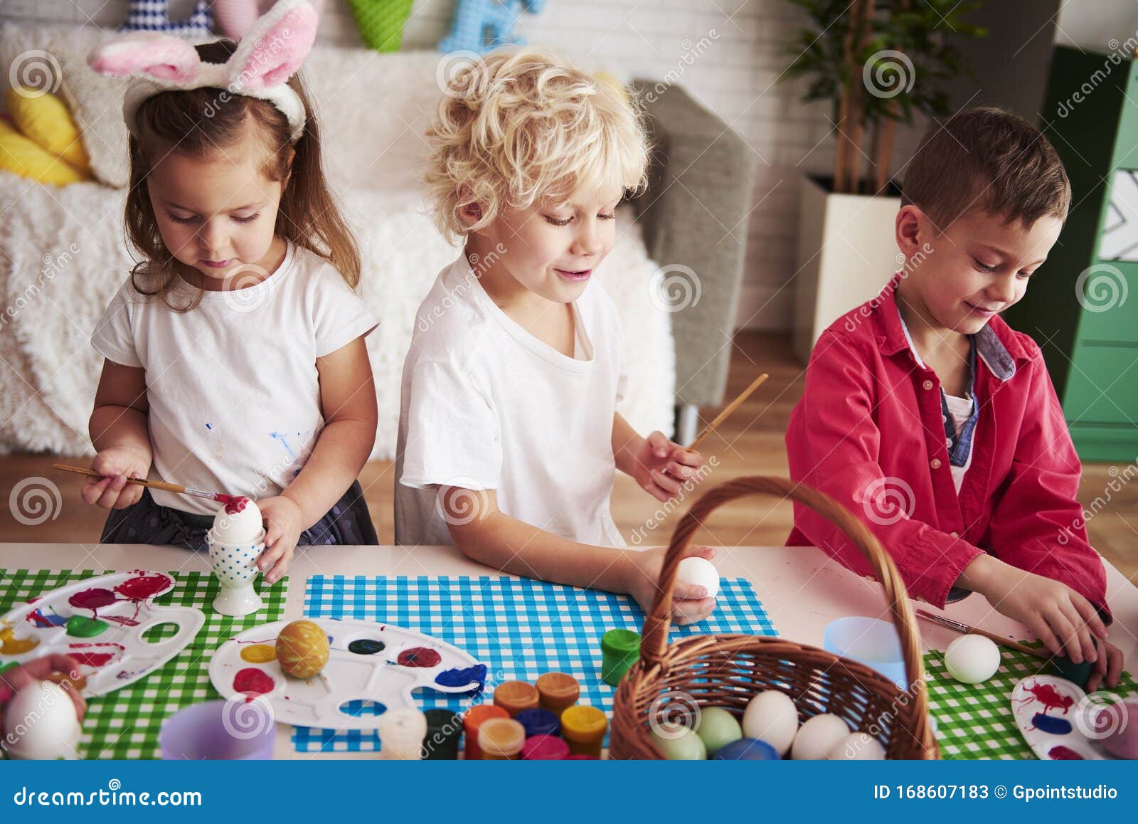 Group of Kids before the Easter Stock Image - Image of childhood ...