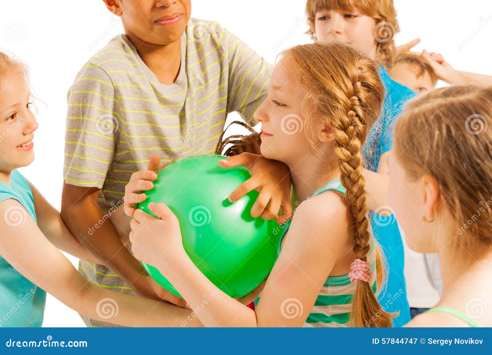 Group of Kids Fighting Over the Ball Stock Image - Image of compete ...