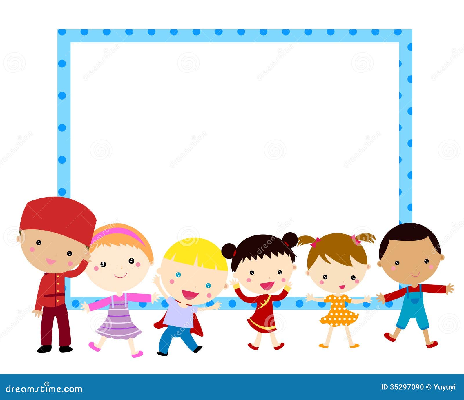 Group of kids and frame stock vector. Illustration of group - 35297090